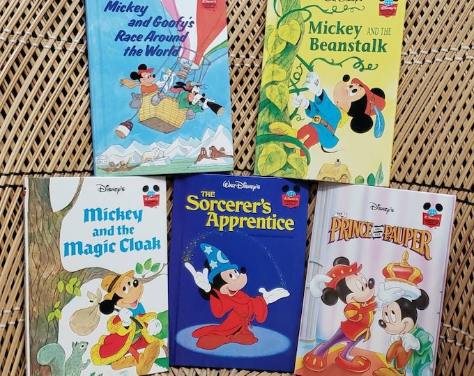 Vintage Mickey Mouse Books Set of 5, Disney's Wonderful World of ...