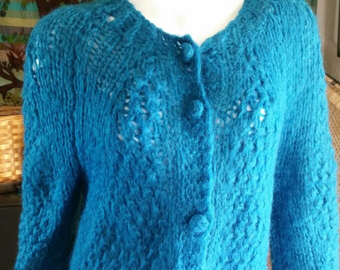 60's Italian Mohair Cardigan Sweater, Italian Wool Cardigan Sweater ...