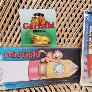 AS IS 1978 Garfield Desk Supplies Set of 9 - Etsy