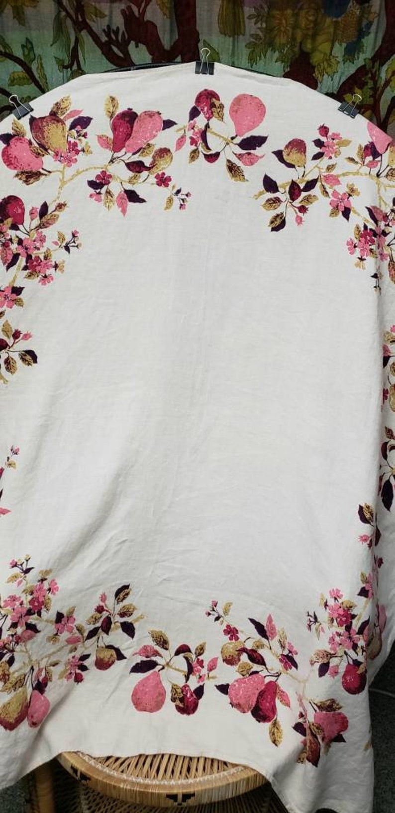 60s Pears Linen Tablecloth By Luther Travis Vintage Linen | Etsy