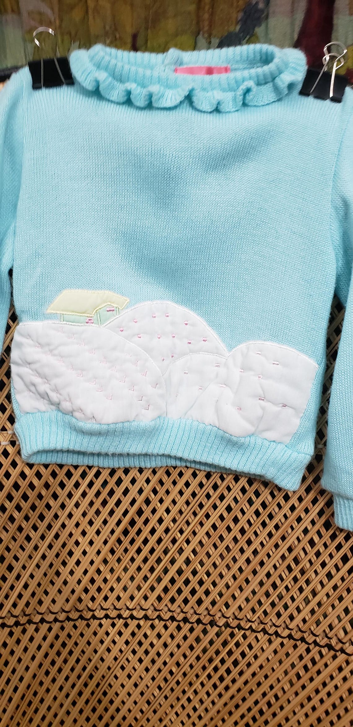 80s Blue Knit Winter Scene Sweater by Tiny Town, 24M - Etsy