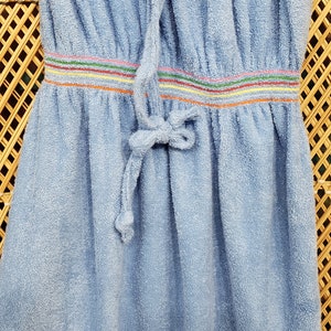 70s Blue Terry Cloth Summer Dress, Girls 8 - Etsy
