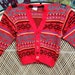 90s Kids Red Cardigan M 5/6 - Etsy
