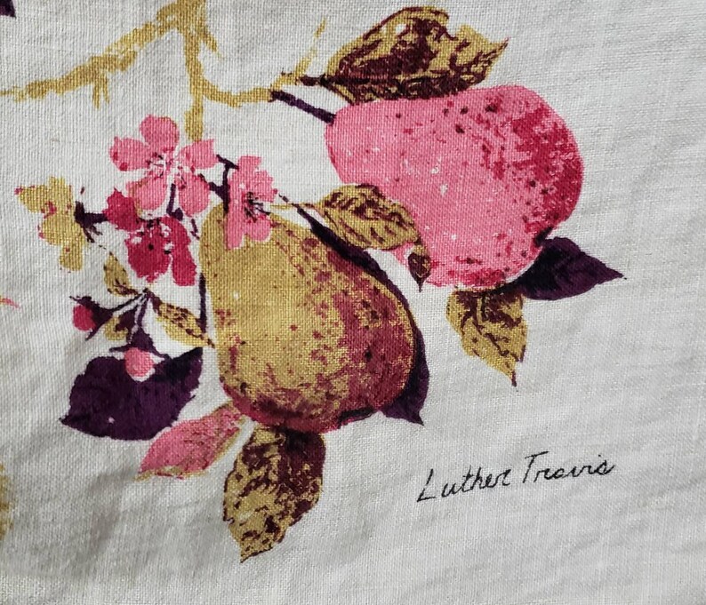 60s Pears Linen Tablecloth By Luther Travis Vintage Linen | Etsy