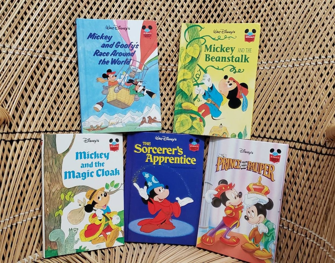 Vintage Mickey Mouse Books Set of 5, Disney's Wonderful World of ...