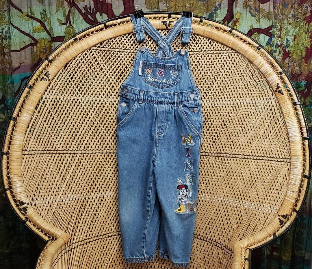 Y2K Minnie Mouse Blue Jean Overalls by Mickey & Co., 4T - Etsy