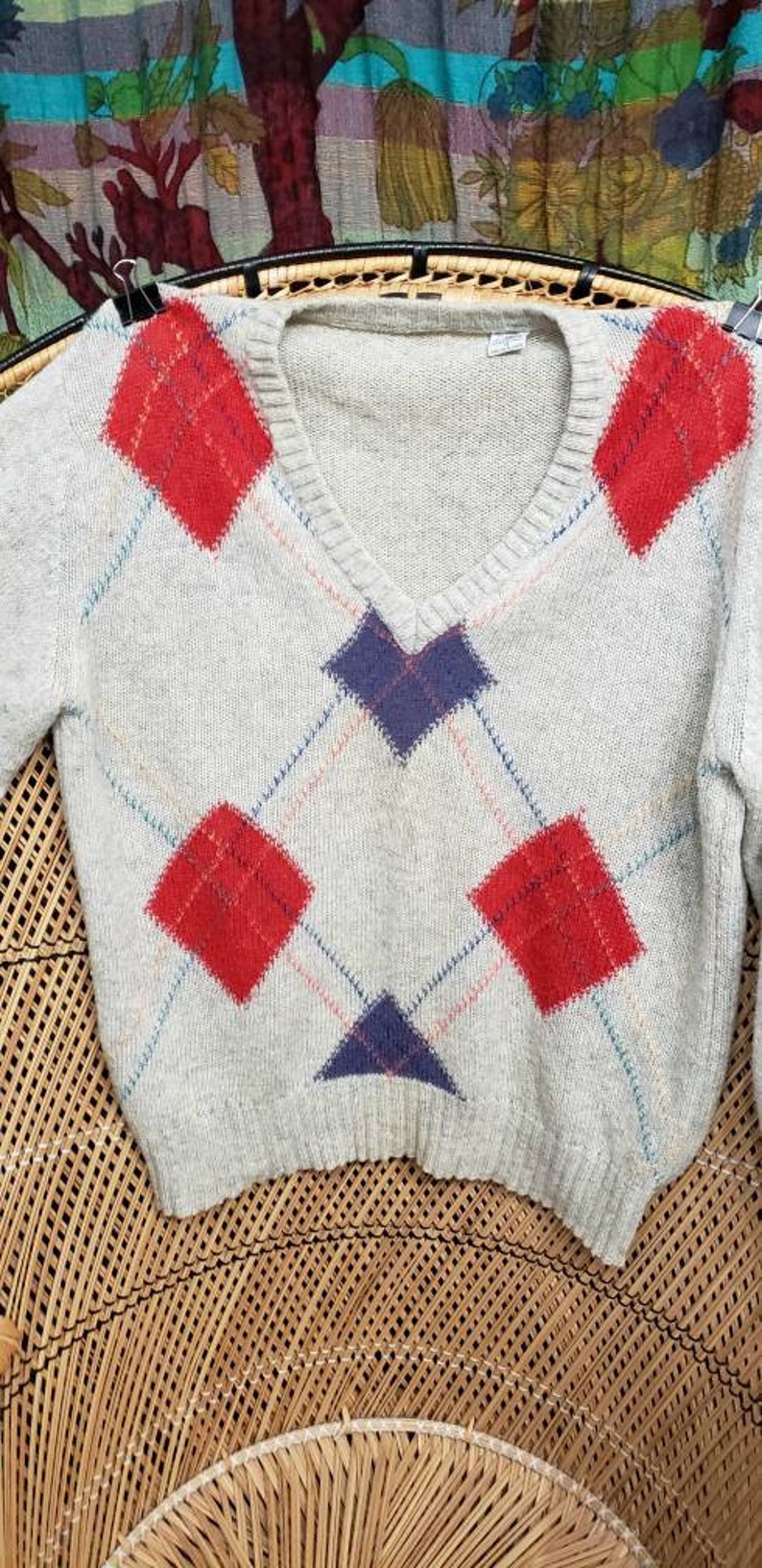 Vintage Mens Italian Lana Wool Sweater LG - Etsy