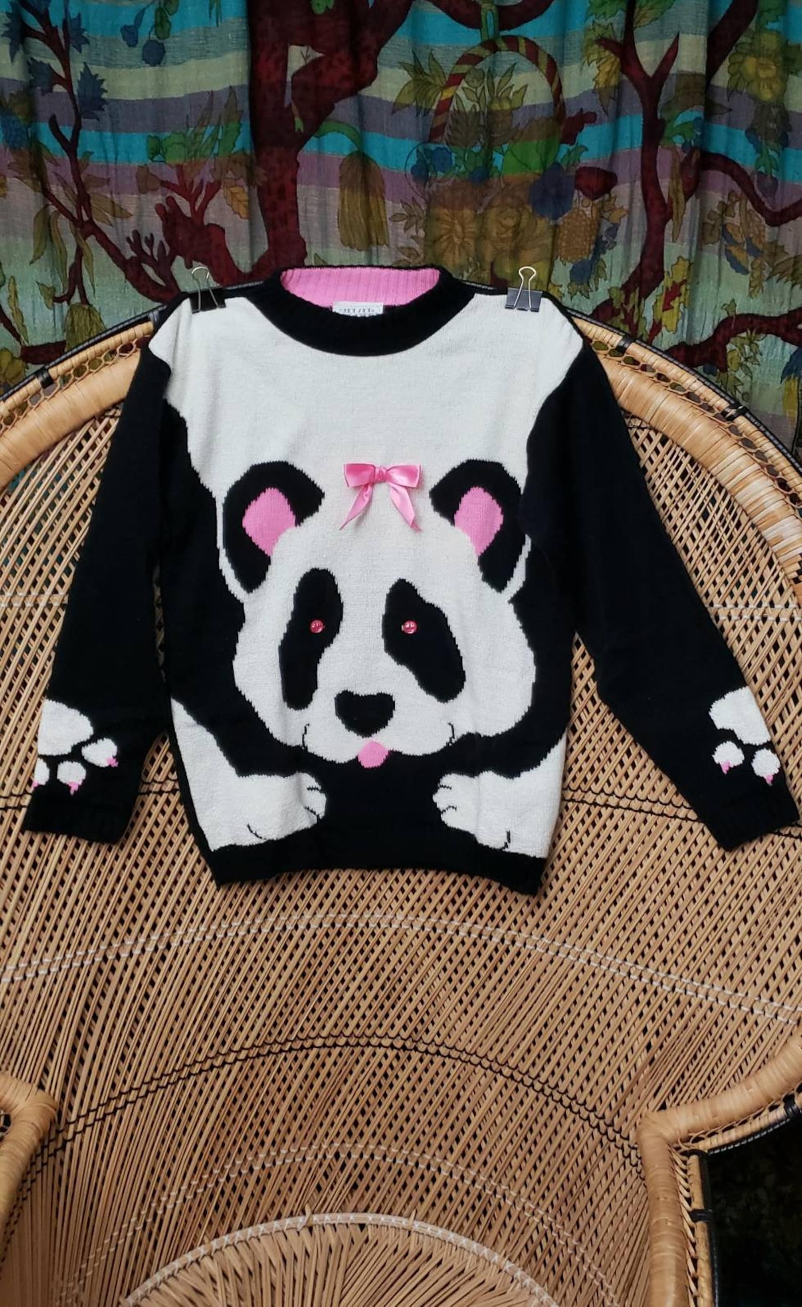 80s Panda Sweater by Jet Set Sweaters, LG 14 Girls - Etsy