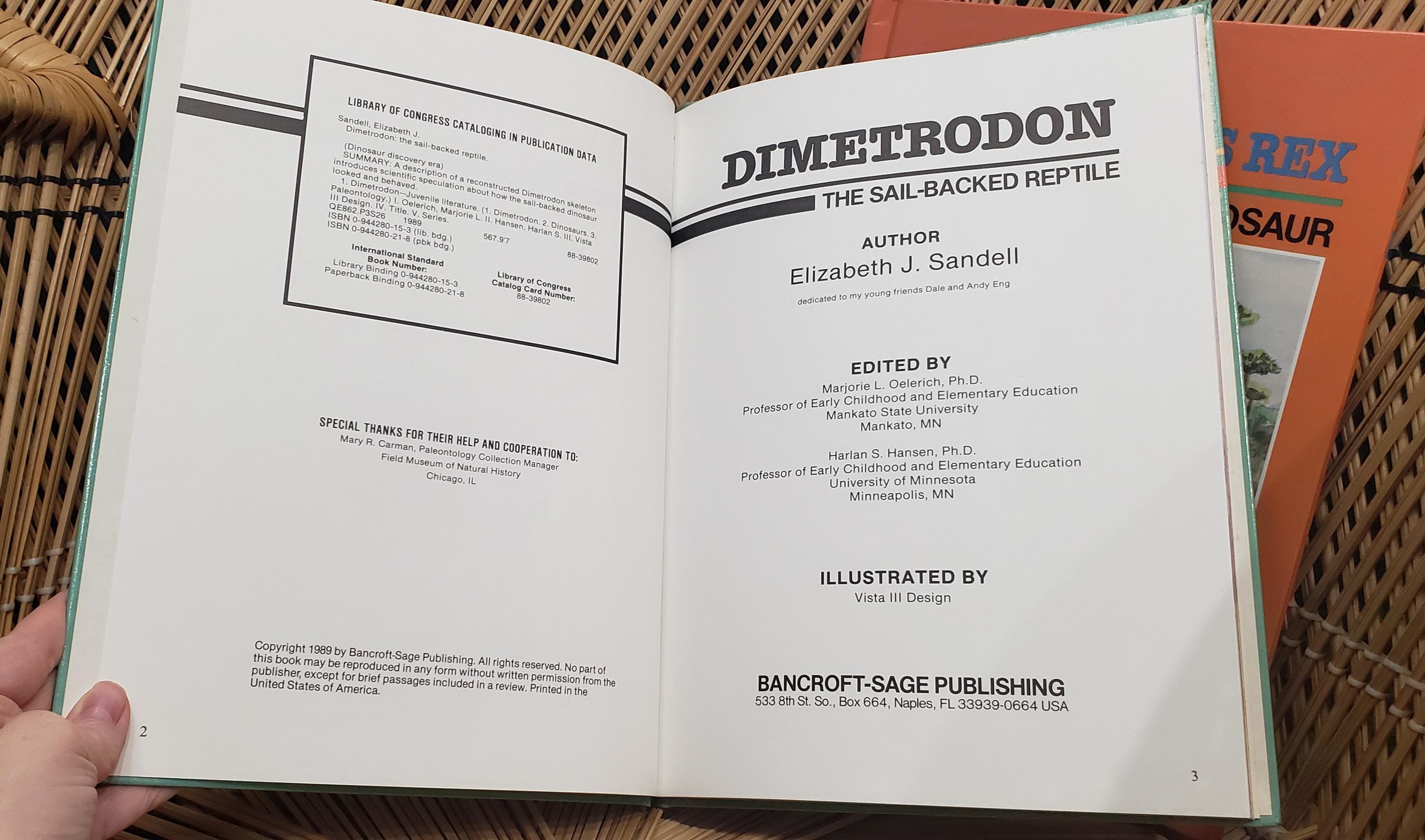 80s Dinosaur Books by Elizabeth J. Sandell Set of 2: Tyrannosaurus Rex ...