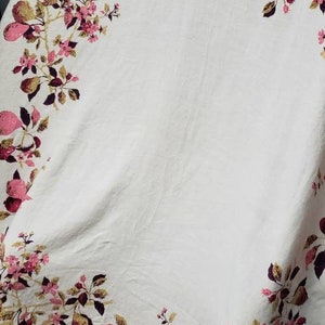 60s Pears Linen Tablecloth by Luther Travis, Vintage Linen Tablecloth ...