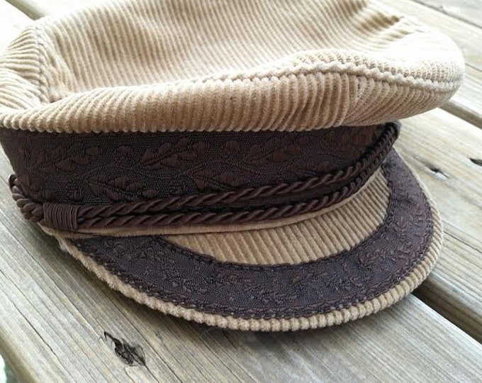 Vintage German Navy Cap, Echte Prinz- Heinrich- Mutze Hat, Brown Cord ...