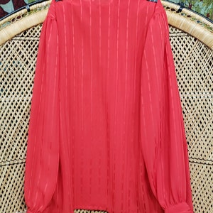 80s Red Sheer Ruffle Blouse by La Blouse, 12 - Etsy