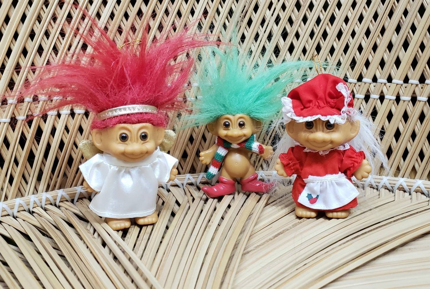 90s Christmas Trolls Set of 3 Angel Troll Ornament Mrs. - Etsy