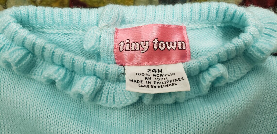 80s Blue Knit Winter Scene Sweater by Tiny Town, 24M - Etsy