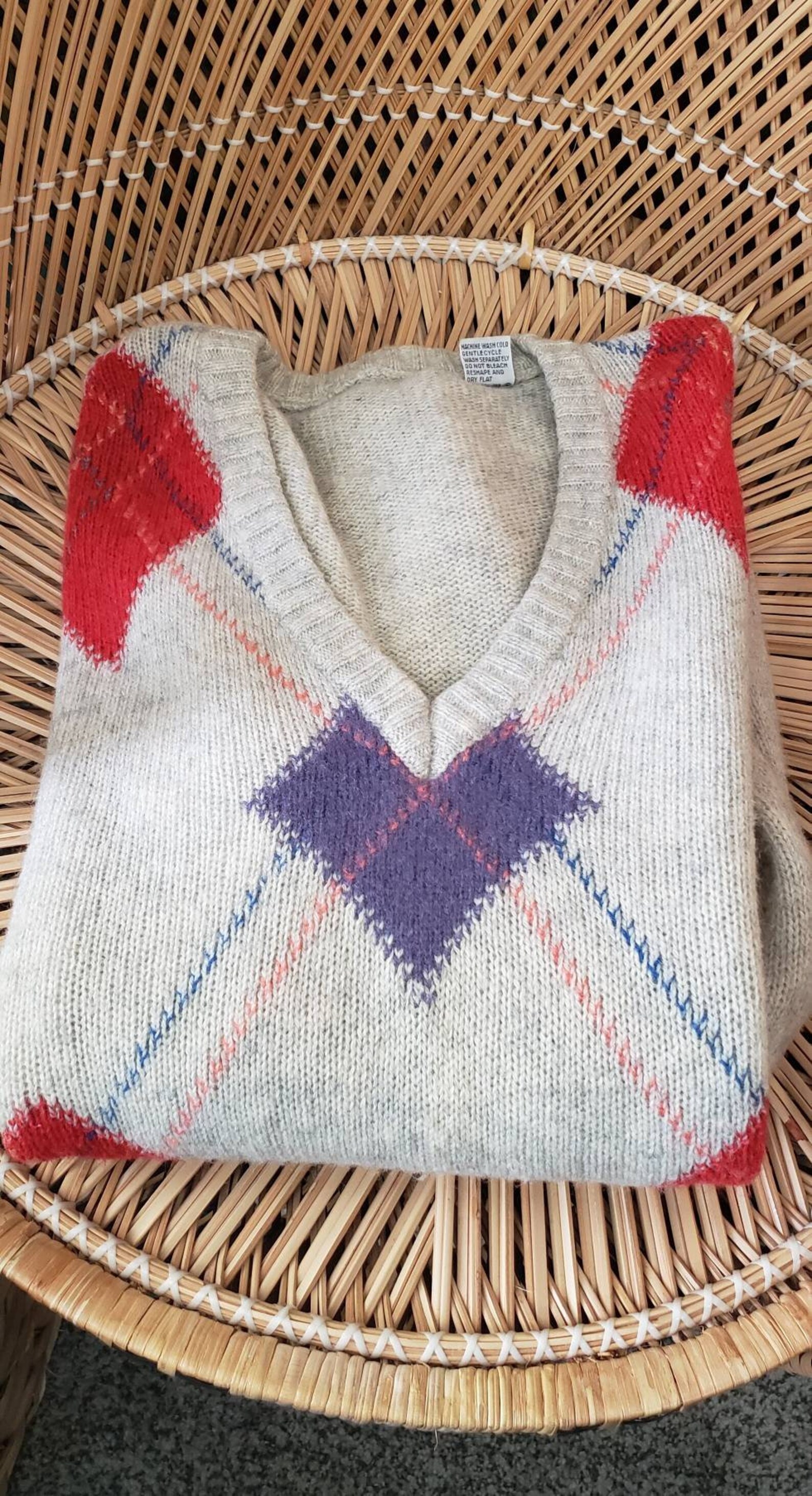 Vintage Mens Italian Lana Wool Sweater LG - Etsy