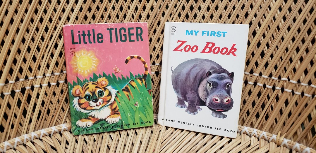 Vintage Little Tiger & My First Zoo Book Mini Elf Books Set of 2 - Etsy
