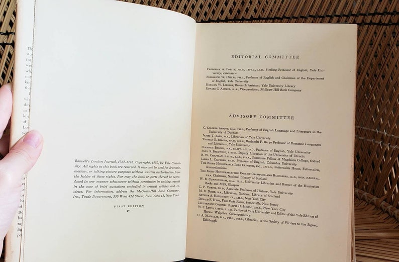 AS IS 1950 Boswell's London Journal First Edition, Hardcover - Etsy