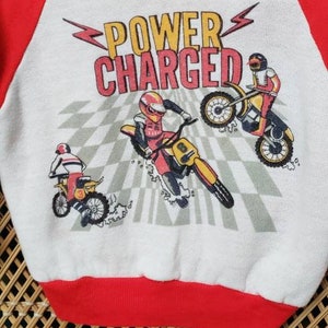 80s Power Charged Motocross Sweatshirt by Andover Togs 2T - Etsy
