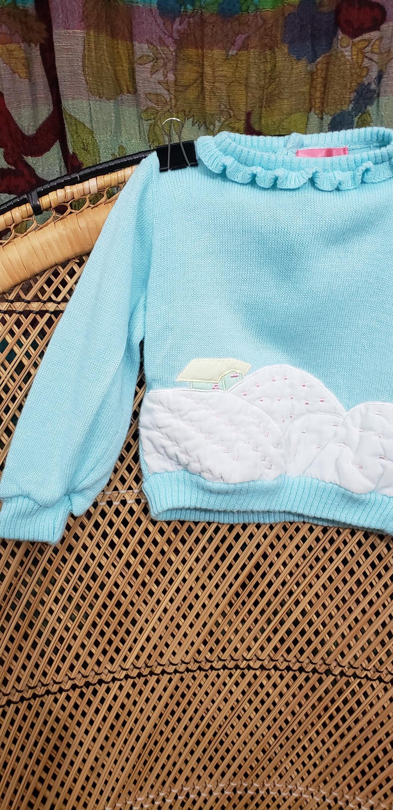 80s Blue Knit Winter Scene Sweater by Tiny Town, 24M - Etsy