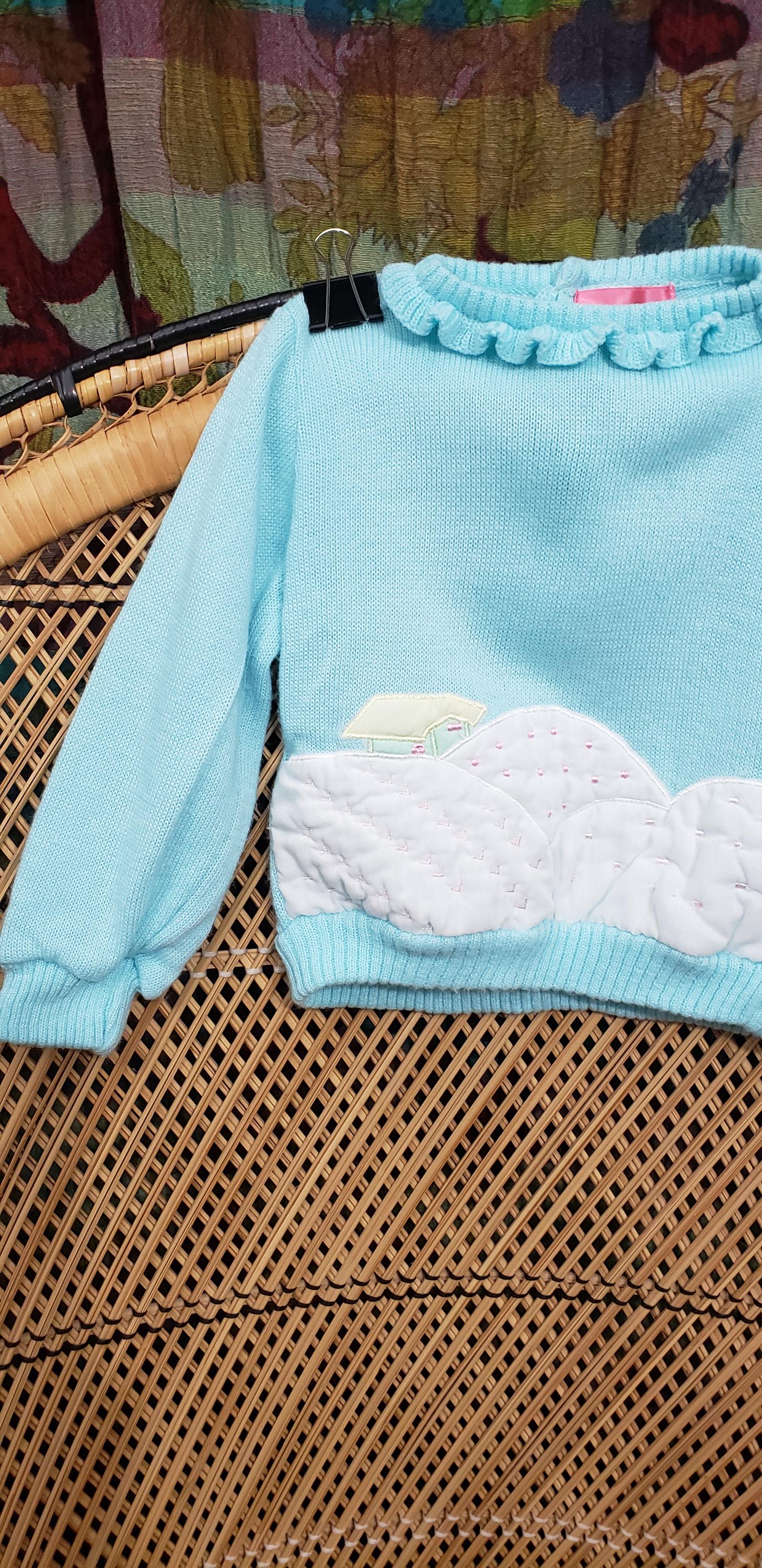 80s Blue Knit Winter Scene Sweater by Tiny Town, 24M - Etsy