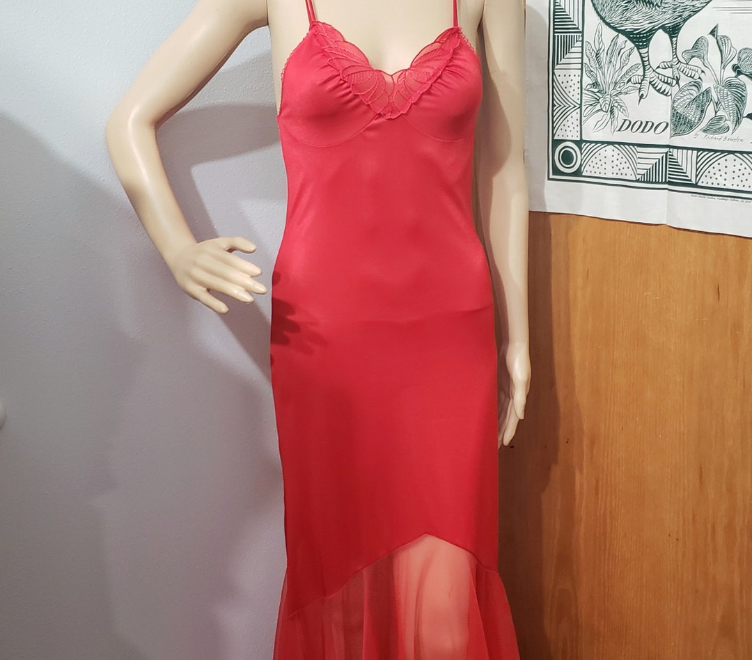 80s Red Nightgown by Undercover Wear, SM - Etsy