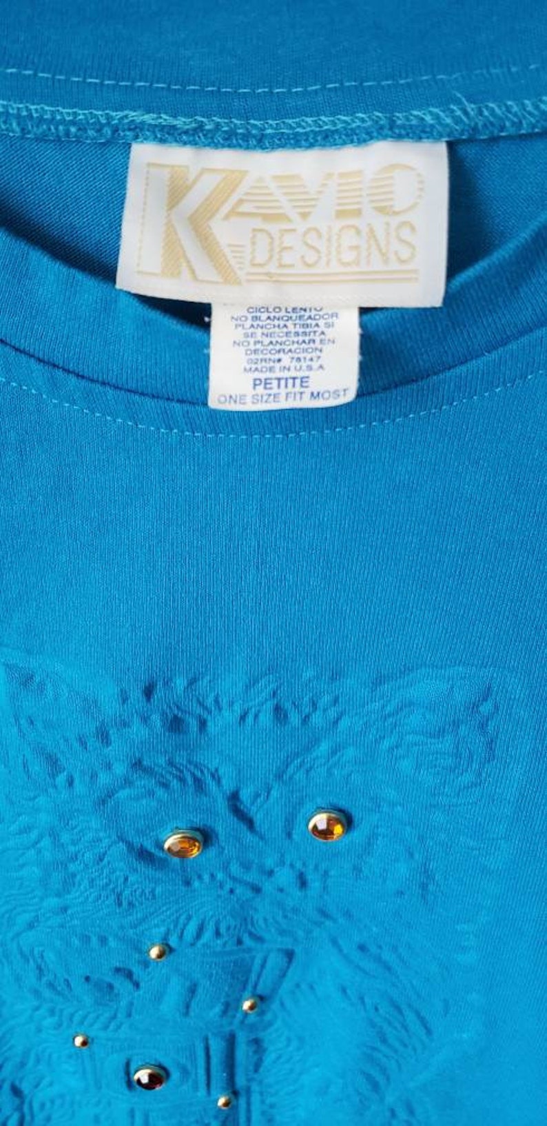 80s Jeweled Cat Love T-shirt, One Size With Shoulder Pads - Etsy