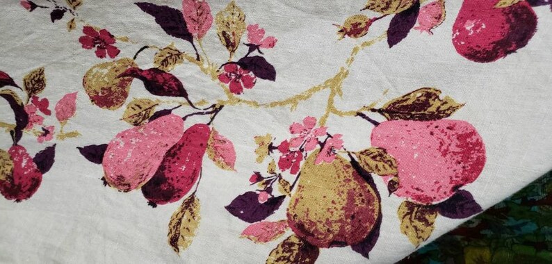 60s Pears Linen Tablecloth By Luther Travis Vintage Linen | Etsy