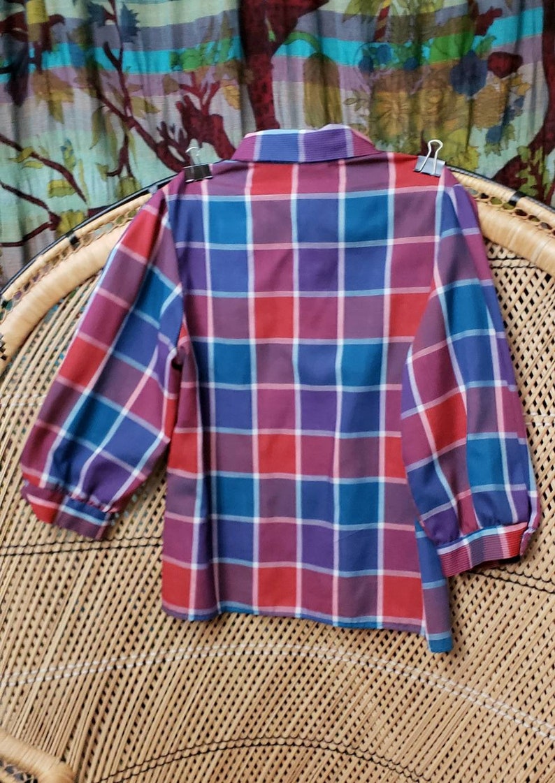 70s Women's Check Button-down Shirt by Topson Downs, MD - Etsy