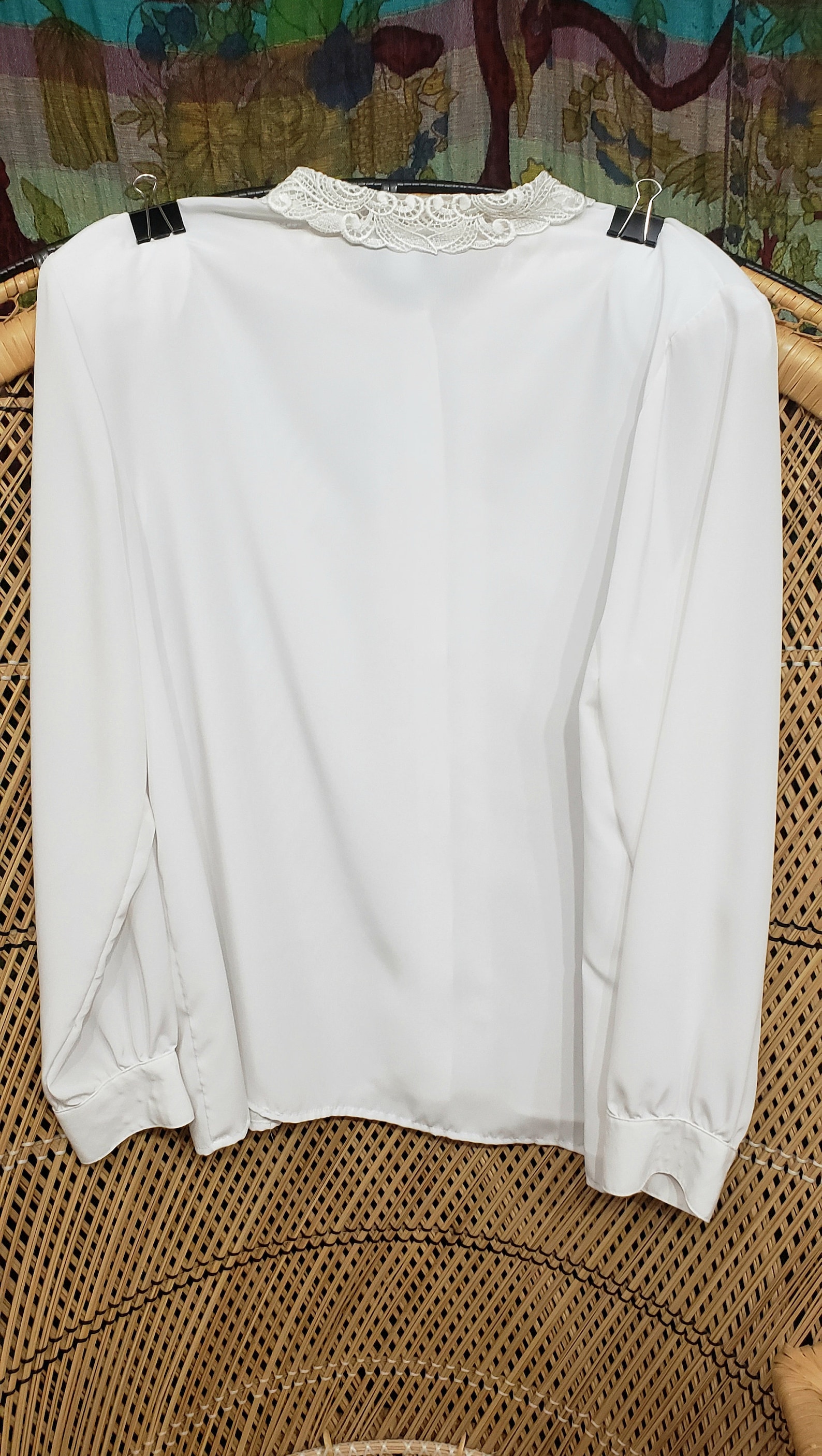 90s Sheer White Blouse With Beaded Collar by Kathy Chi, 14 - Etsy