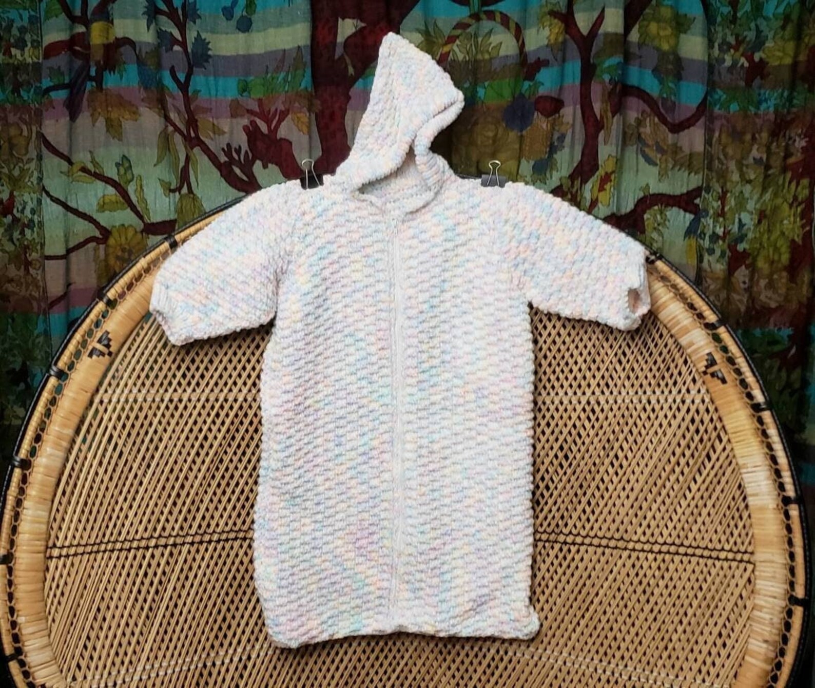 80s Pastel Knit Baby Bunting Bag With Hood 3-6 Months - Etsy