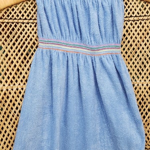 70s Blue Terry Cloth Summer Dress, Girls 8 - Etsy