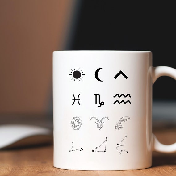 Art & Collectibles Astrology Ascendant Sign Sun Moon Asc / Rising ...