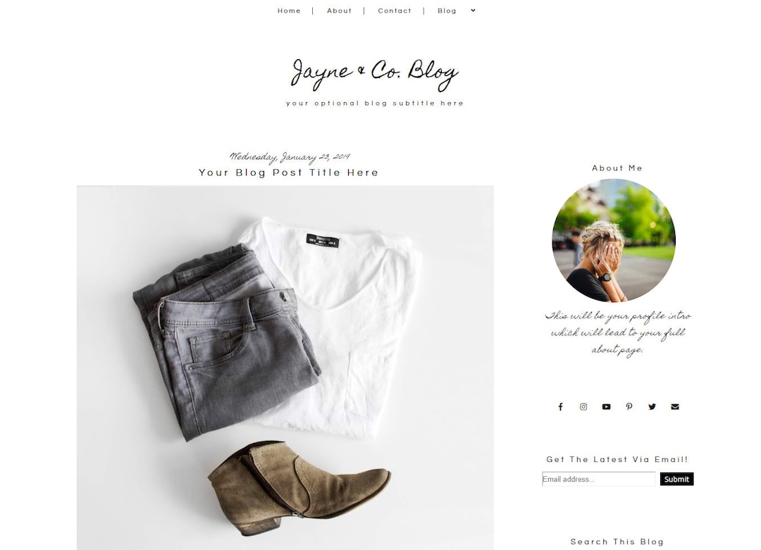 Blogger Template - Black and White Blog Template - Mobile Responsive ...