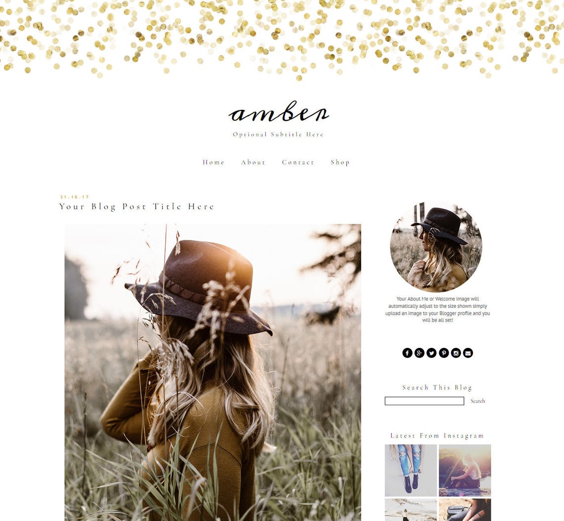 Blogger Template | Blogger Template Responsive | Gold Blogger Template ...
