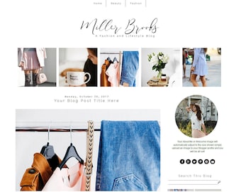 Blogger Template Meredith, Blog Design Template, Blogger Theme, Mobile ...