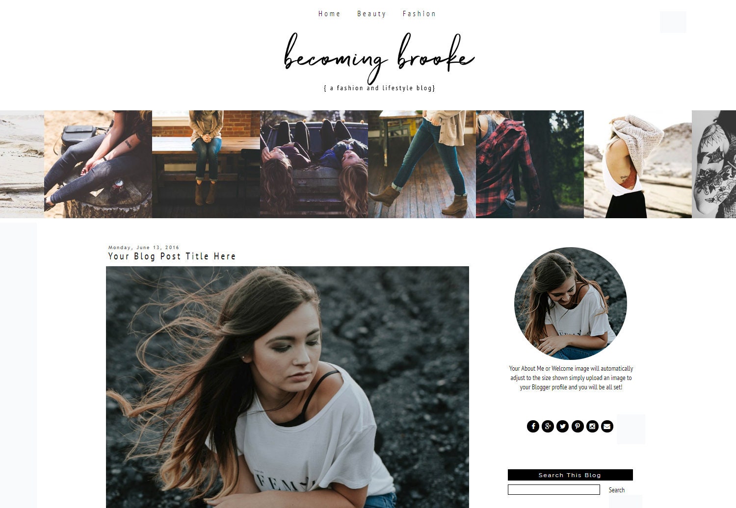 Fashion Blogger Template Lifestyle Blogger Template Minimal Blogspot ...