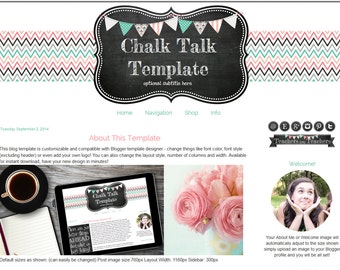 Premade Teacher Blogger Template Blog Template for Teachers Craft Blog ...