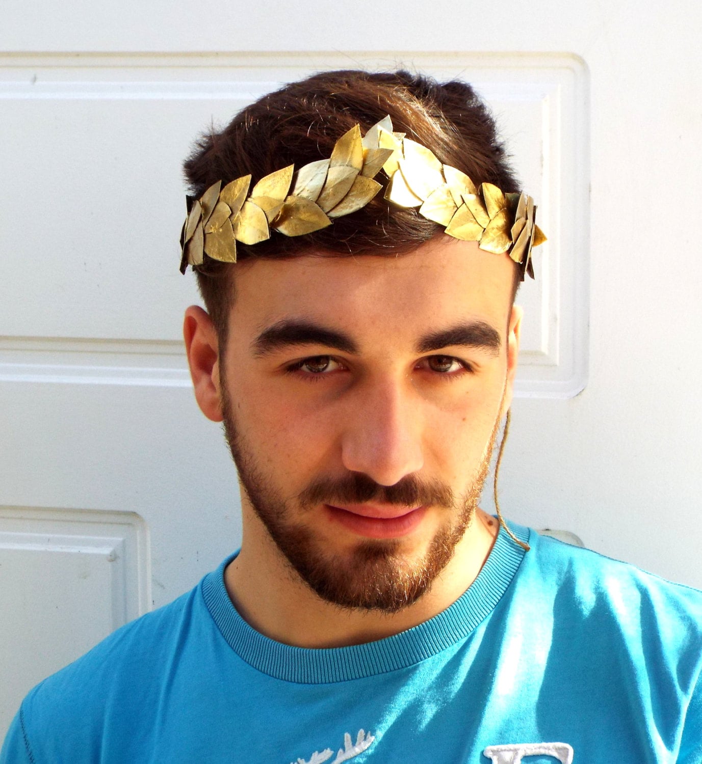 Men's Gold Leaf Headdress. Caesar crown Costume Greek | Etsy