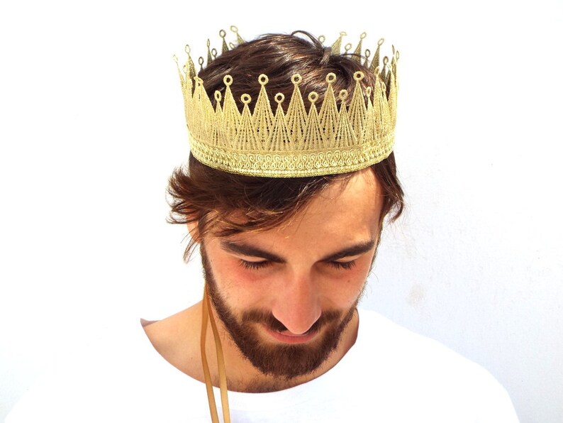 Men's Gold Crown Caesar crown Costume Greek God Holiday | Etsy