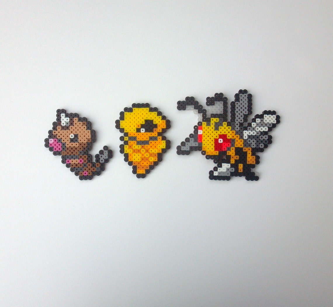 Pokemon Perler Bead Sprites Caterpie Metapod Butterfree - Etsy