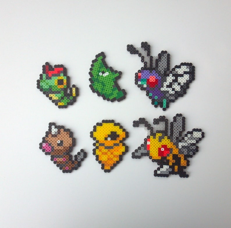 Pokemon Perler Bead Sprites Caterpie Metapod Butterfree - Etsy