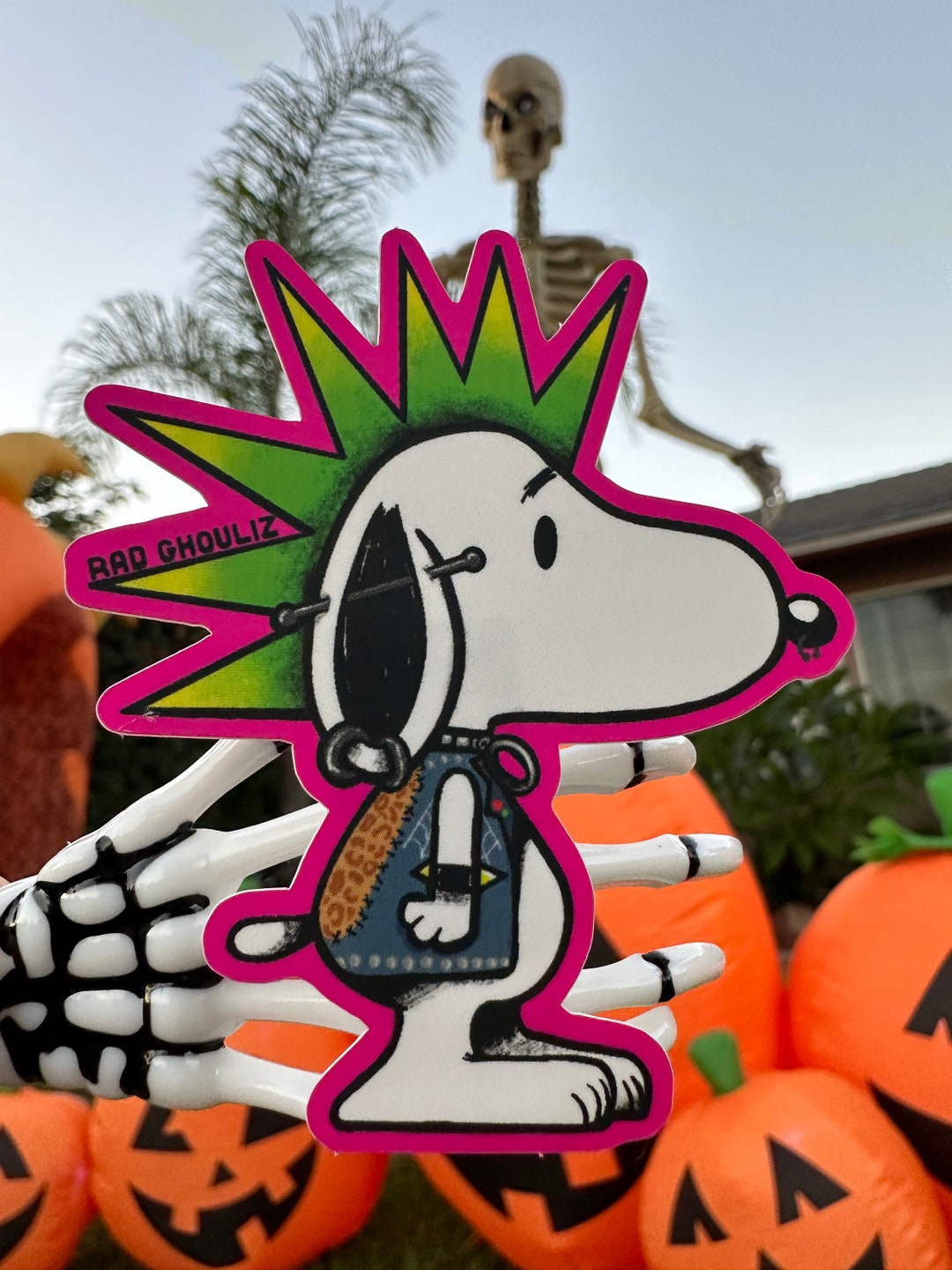 Punk Snoopy Matte Sticker - Etsy