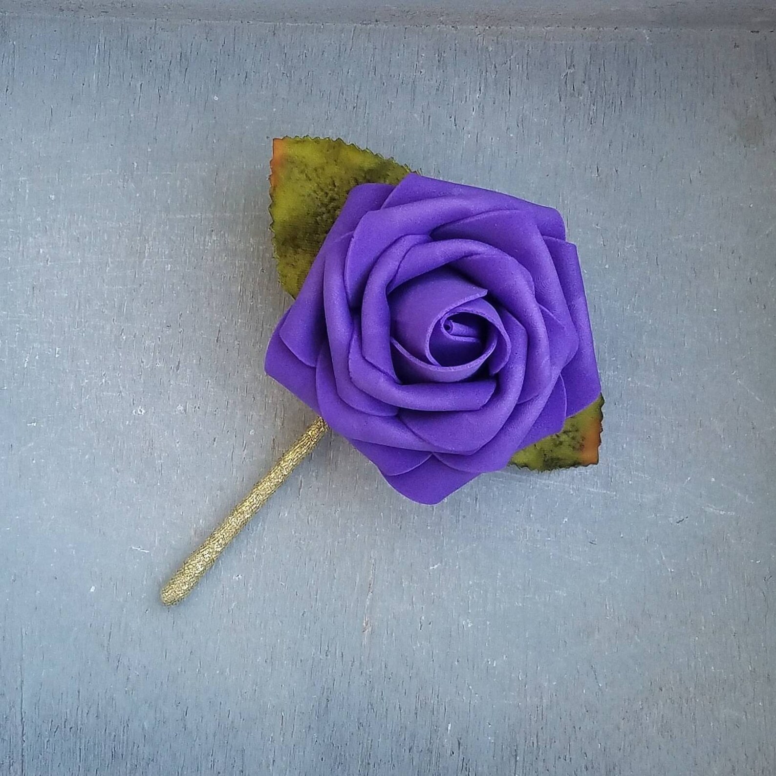 Purple rose boutonniere purple rose wedding boutonniere | Etsy