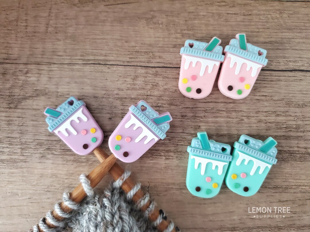 Boba Bubble Tea Stitch Stoppers, Knitting Needle Point Protectors ...