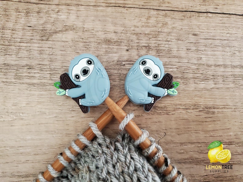Sloth Knitting Stitch Stoppers, Point Protectors, Knitting Notions ...