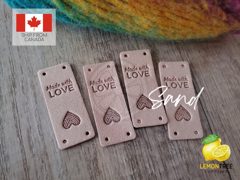 Fold Over Labels for Handmade Items Made With Love Tags - Etsy