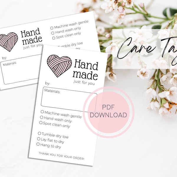 Care Instructions Hat Card - Etsy