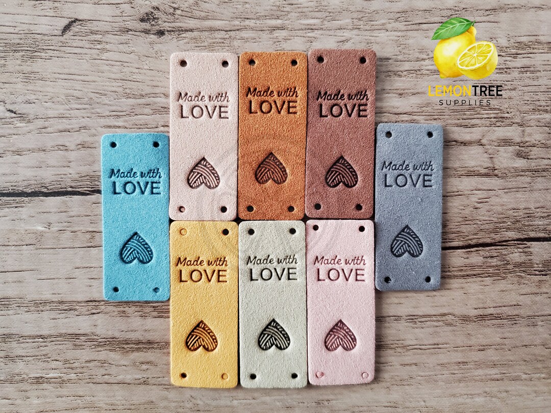 Fold Over Labels for Handmade Items, Made With Love Tags, Handmade Tags ...