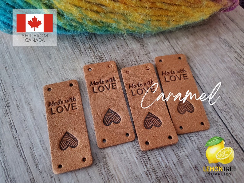 Fold Over Labels for Handmade Items Made With Love Tags - Etsy