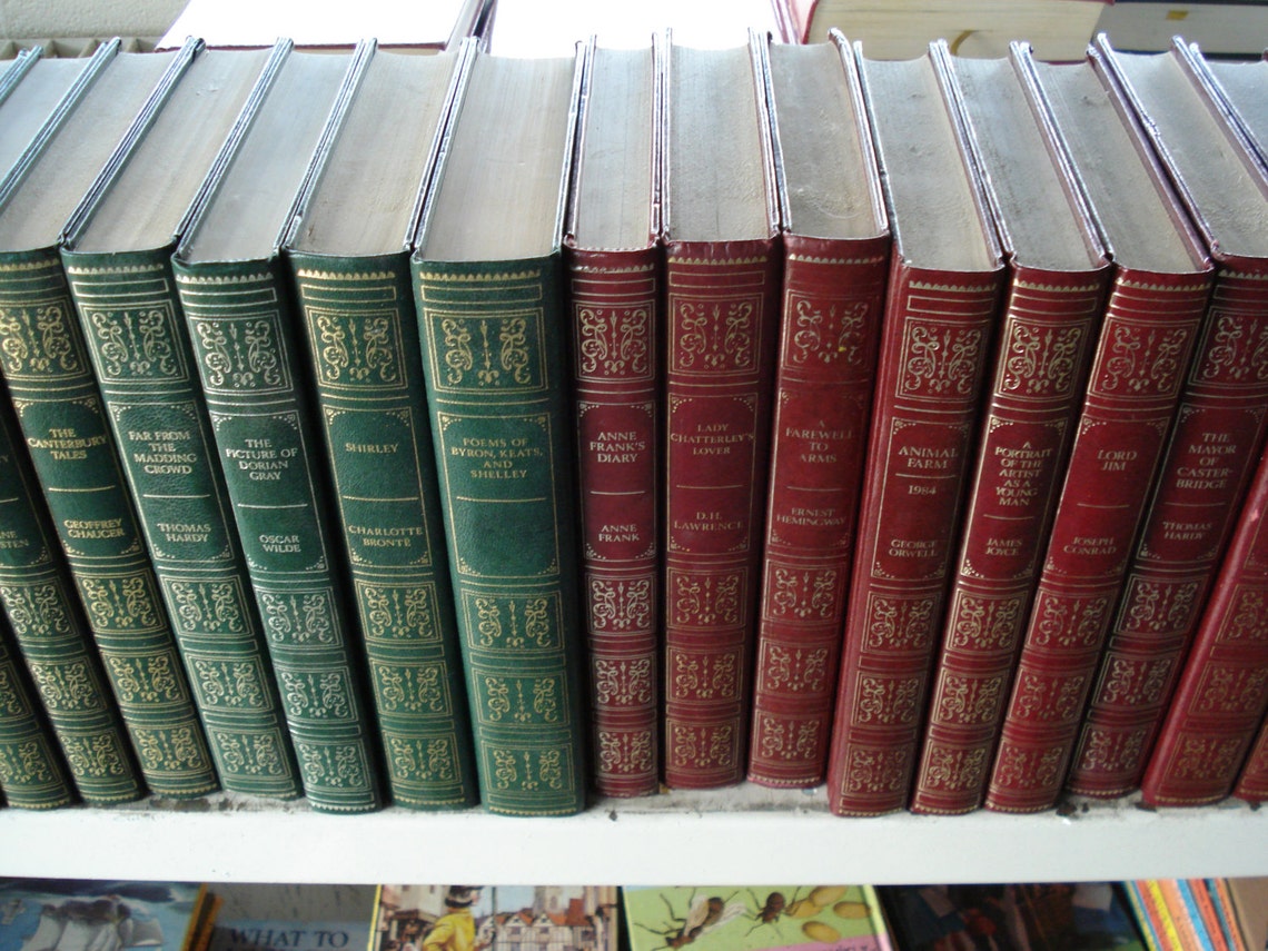 Set of 25 Vinyl Covered Books by Guild Books. Mixed Authors and Colours ...